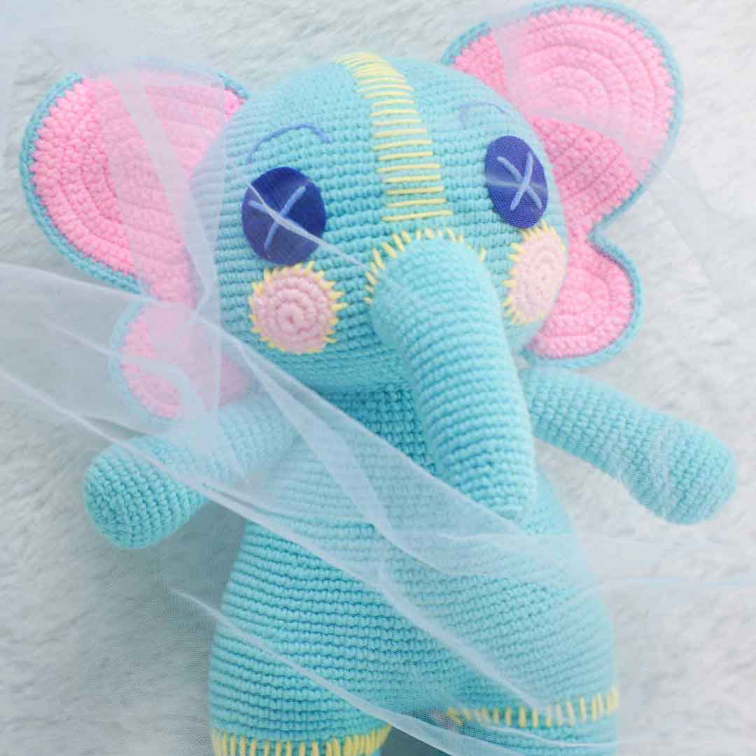 Ello cocomelon elephant handmade crochet plush – Lenns Craft